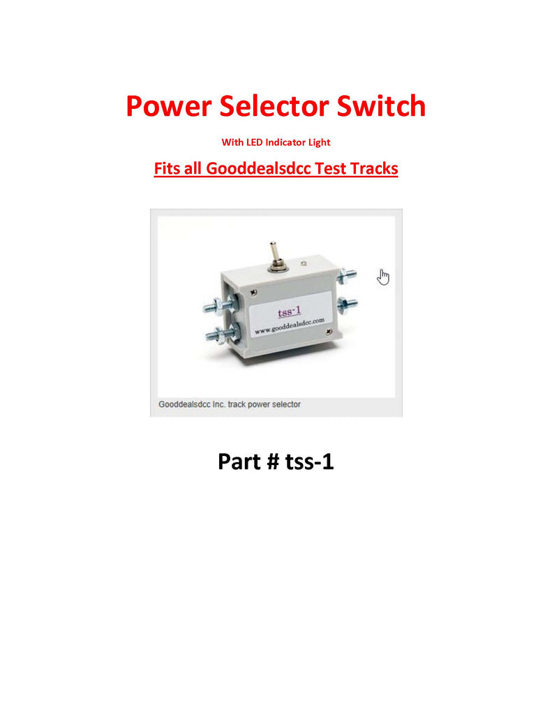 tss-1 Track Power Selector Switch – GoodDealsDCC